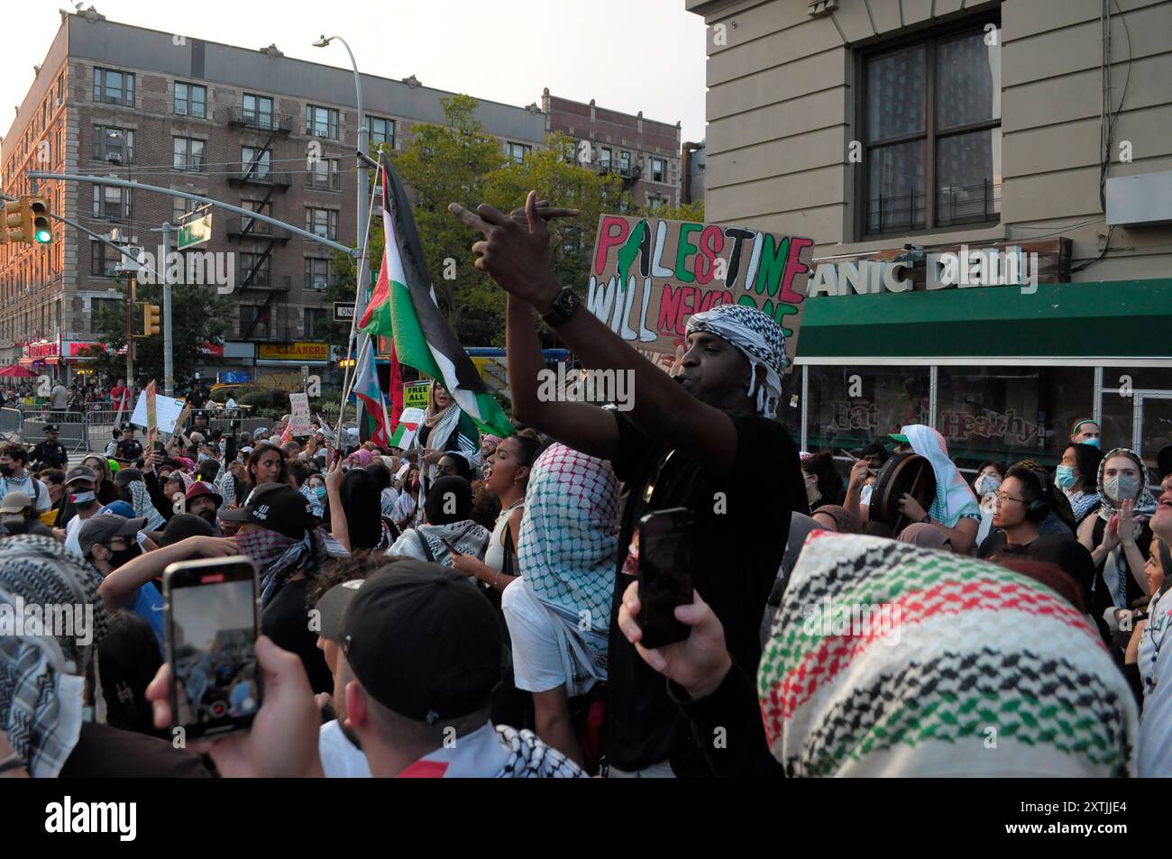 (EDITOR'S NOTE: Image depicts profanity) A pro-Palestine demonstrator ...