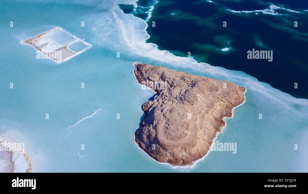 Aerial View to the Blue Salty Lake Assal, Djibouti Stock Photo - Alamy