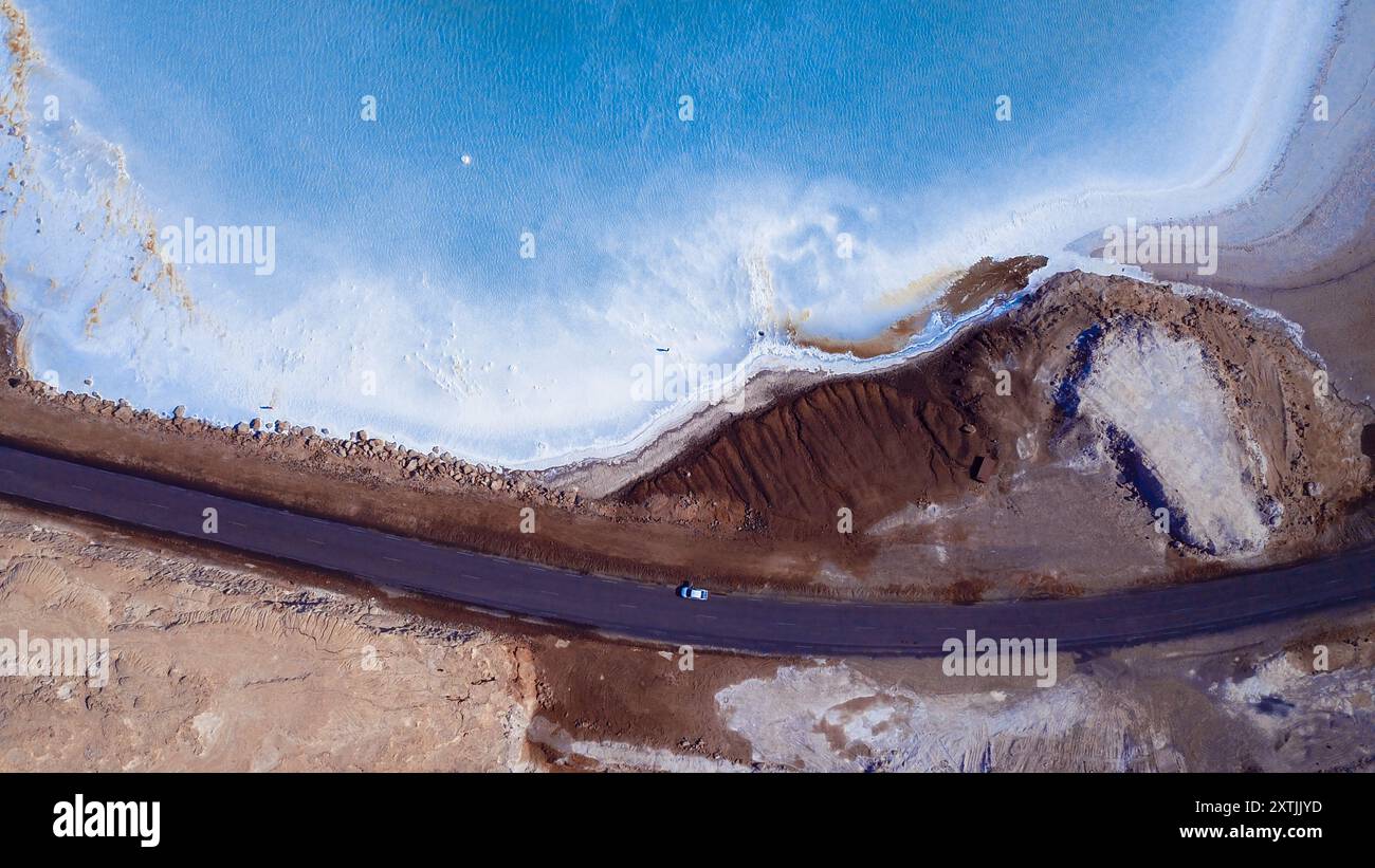 Aerial View to the Blue Salty Lake Assal, Djibouti Stock Photo - Alamy