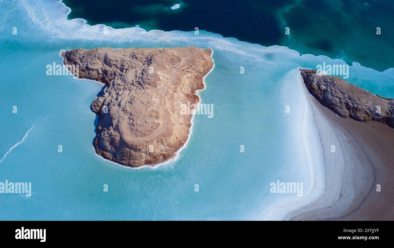 Aerial View to the Blue Salty Lake Assal, Djibouti Stock Photo - Alamy