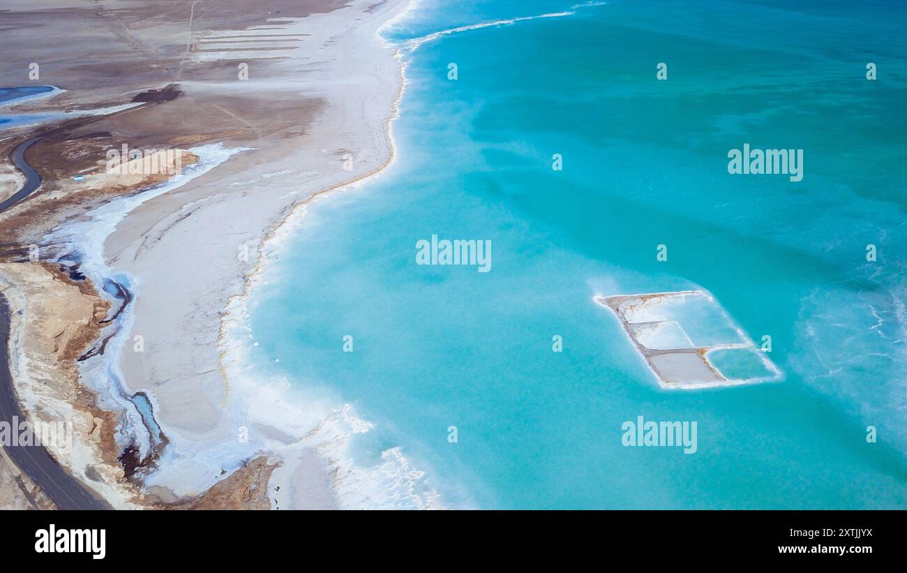 Aerial View to the Blue Salty Lake Assal, Djibouti Stock Photo - Alamy