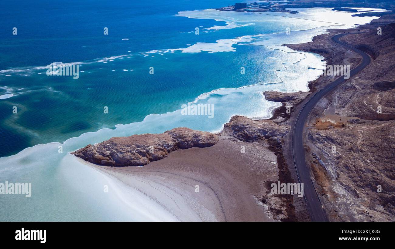 Aerial View to the Blue Salty Lake Assal, Djibouti Stock Photo - Alamy