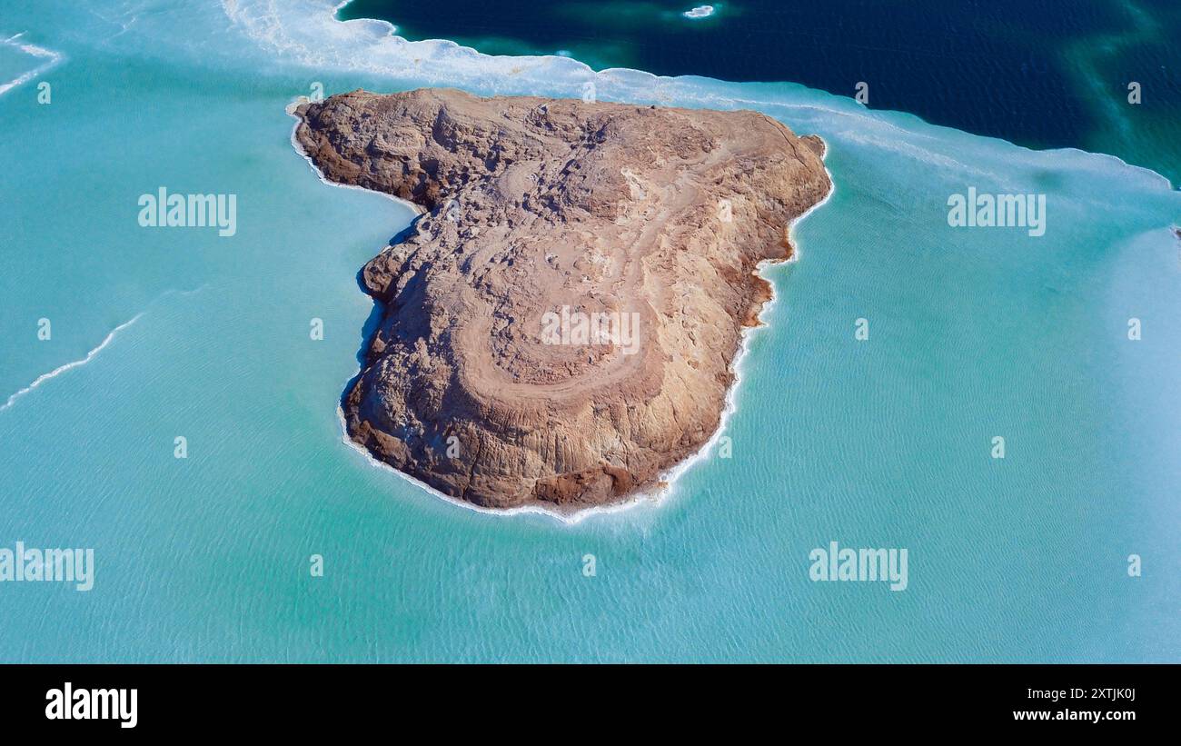 Aerial View to the Blue Salty Lake Assal, Djibouti Stock Photo - Alamy