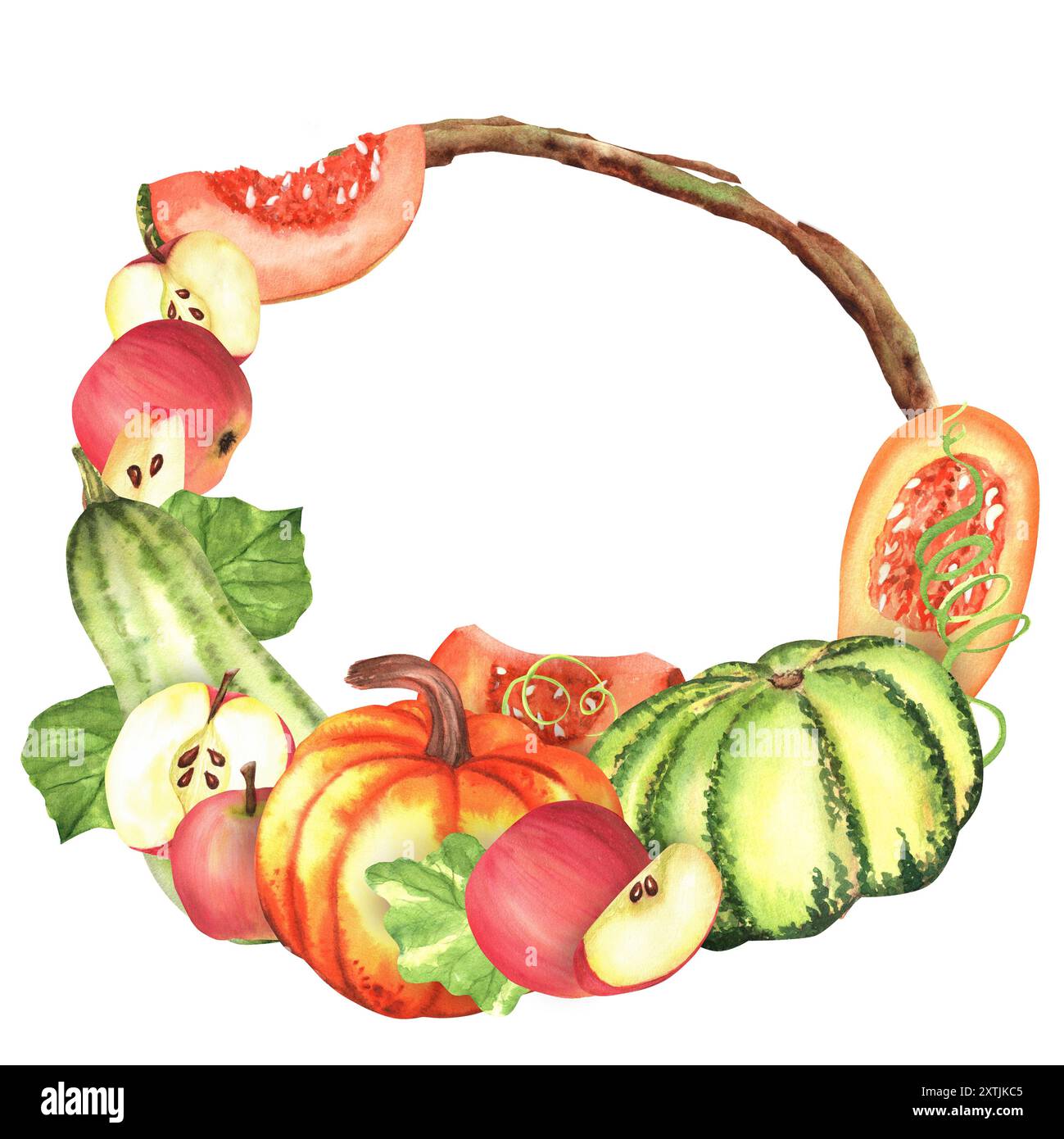 Fall wreath clip art hi-res stock photography and images - Alamy