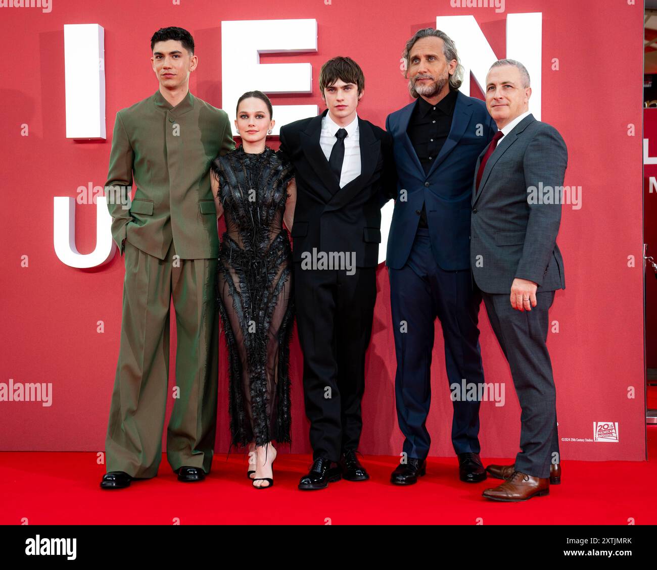 Archie Renaux, from left, Cailee Spaeny, Spike Fearn, Fede Alvarez, and ...