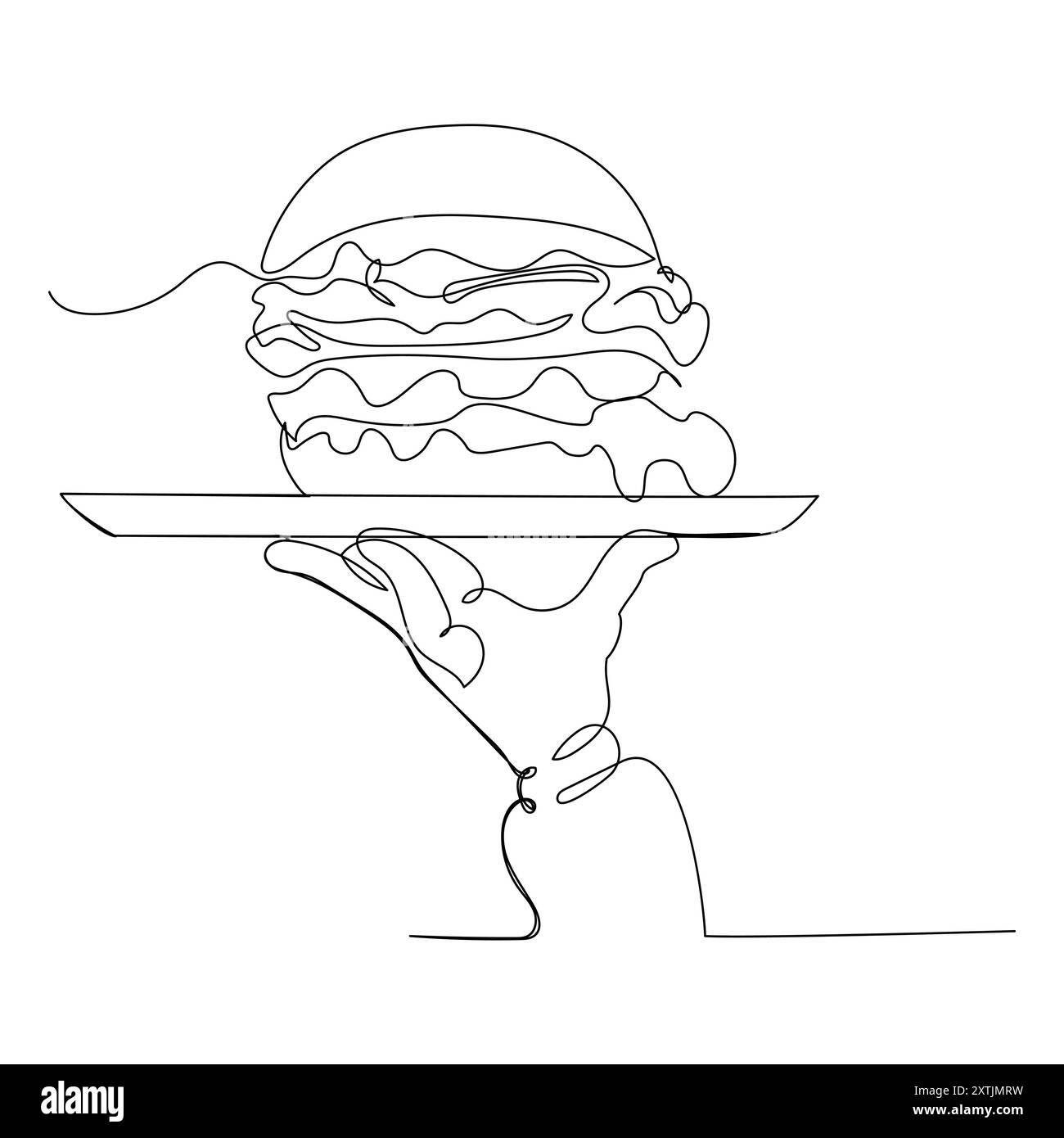 Single one line drawing World food day concept Continuous line draw ...
