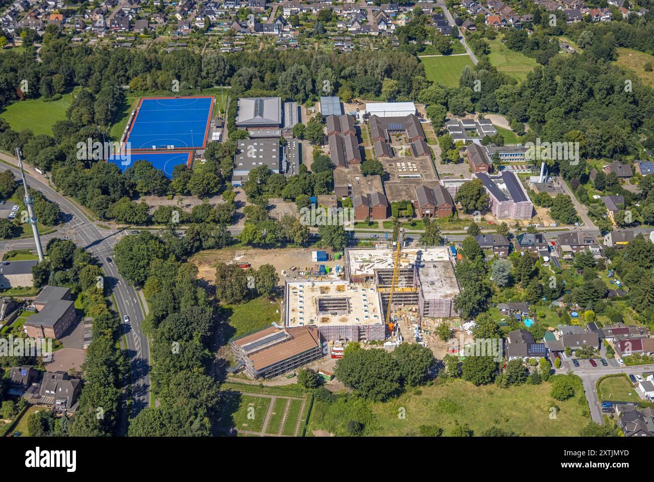 Luftbild, Hiesfeld Schulzentrum mit Gesamtschule, Hauptschule und ...