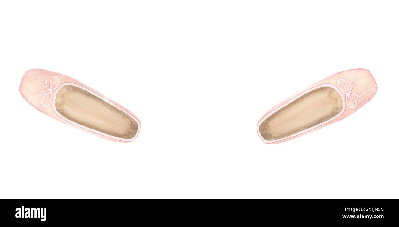 Pink ballet shoes in second position Stock Photo - Alamy