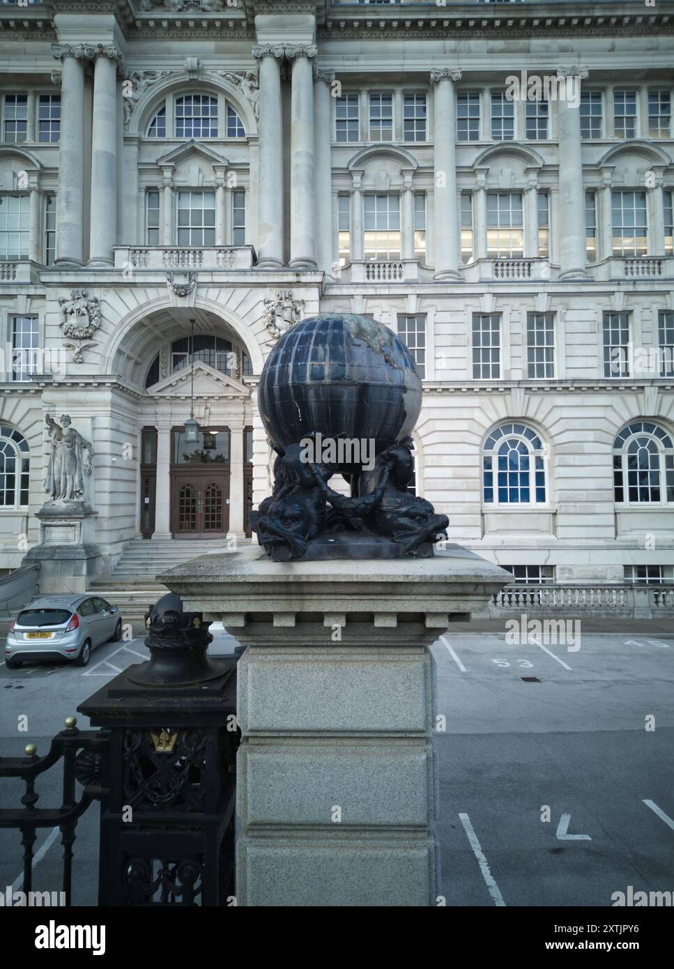 The main entrance gates to the Port of Liverpool Building at the Pier ...