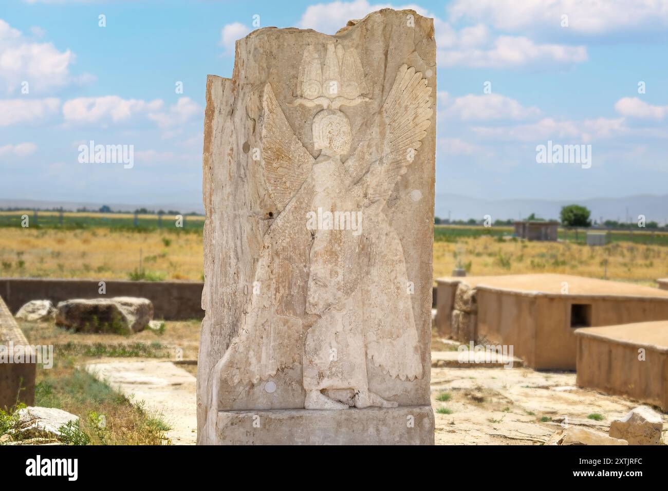 The gate of the palace with the view of the winged man Pasargadae ...