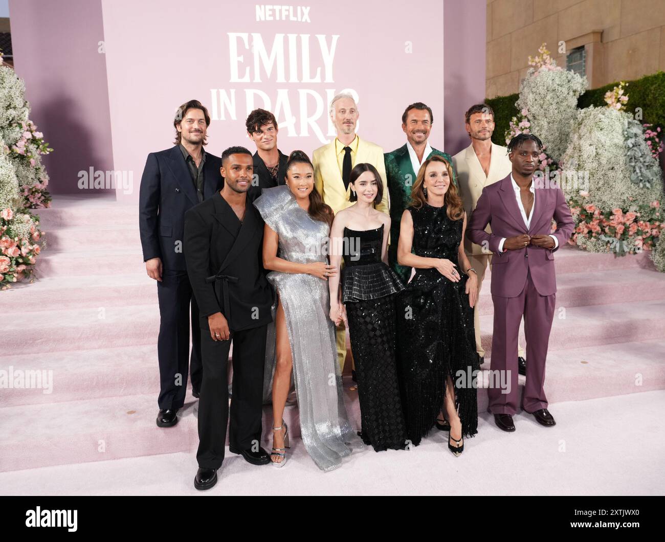 Los Angeles, USA. 14th Aug, 2024. (L-R) EMILY IN PARIS Cast - Lucas ...