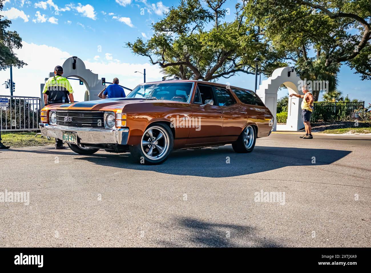 Gulfport, MS - October 02, 2023: Low perspective front corner view of a ...