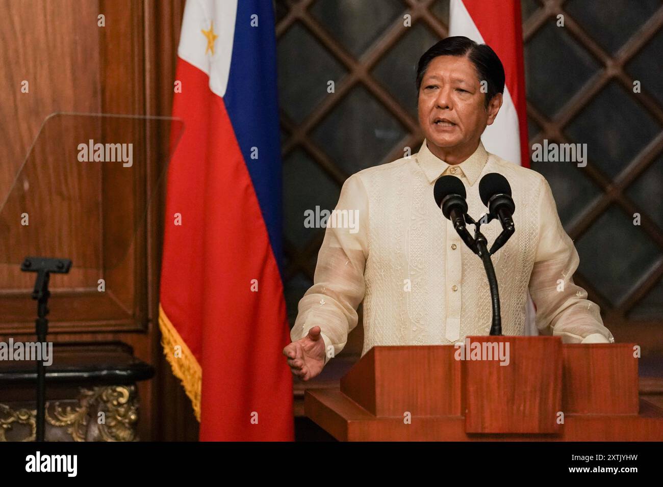 Philippine President Ferdinand Marcos Jr speaks during a joint press ...