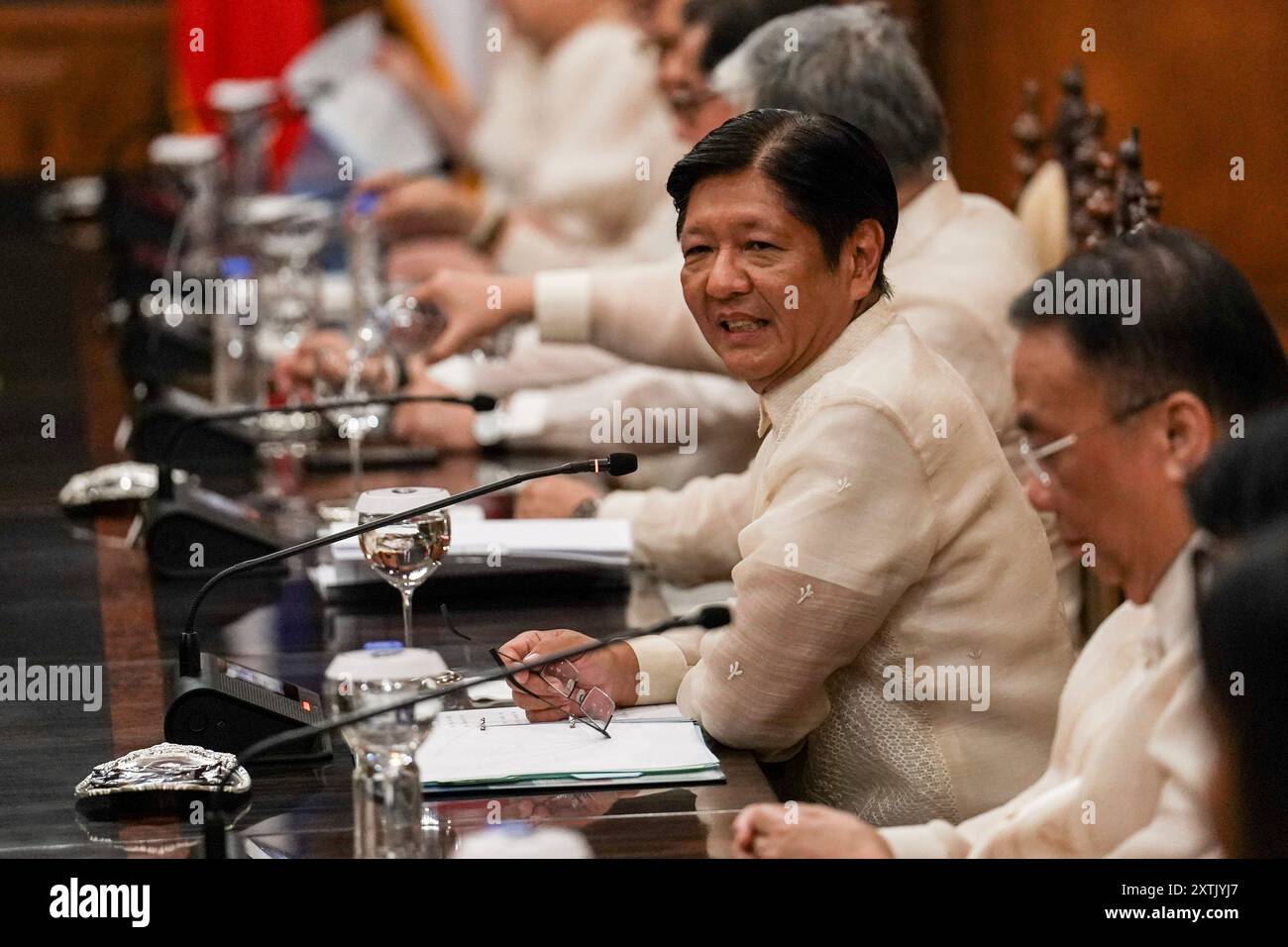 Philippine President Ferdinand Marcos Jr. looks on during his bilateral ...