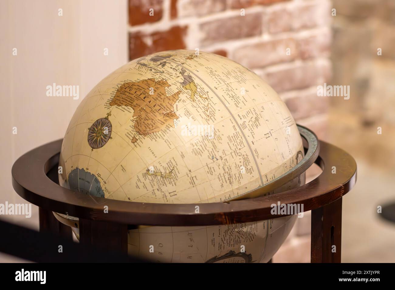 Antique globe on Fort Monroe Stock Photo - Alamy