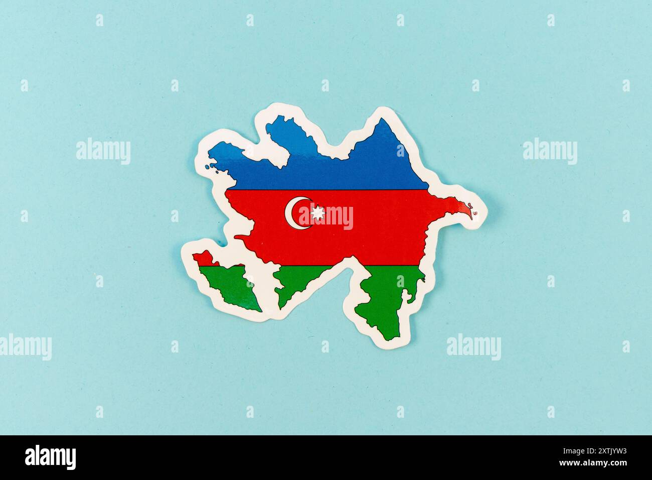 Azerbaijan Map Shaped with National Flag Colors on Blue Background ...