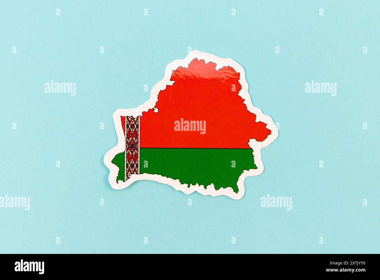Belarus Map with National Flag Design on Light Blue Background Stock ...