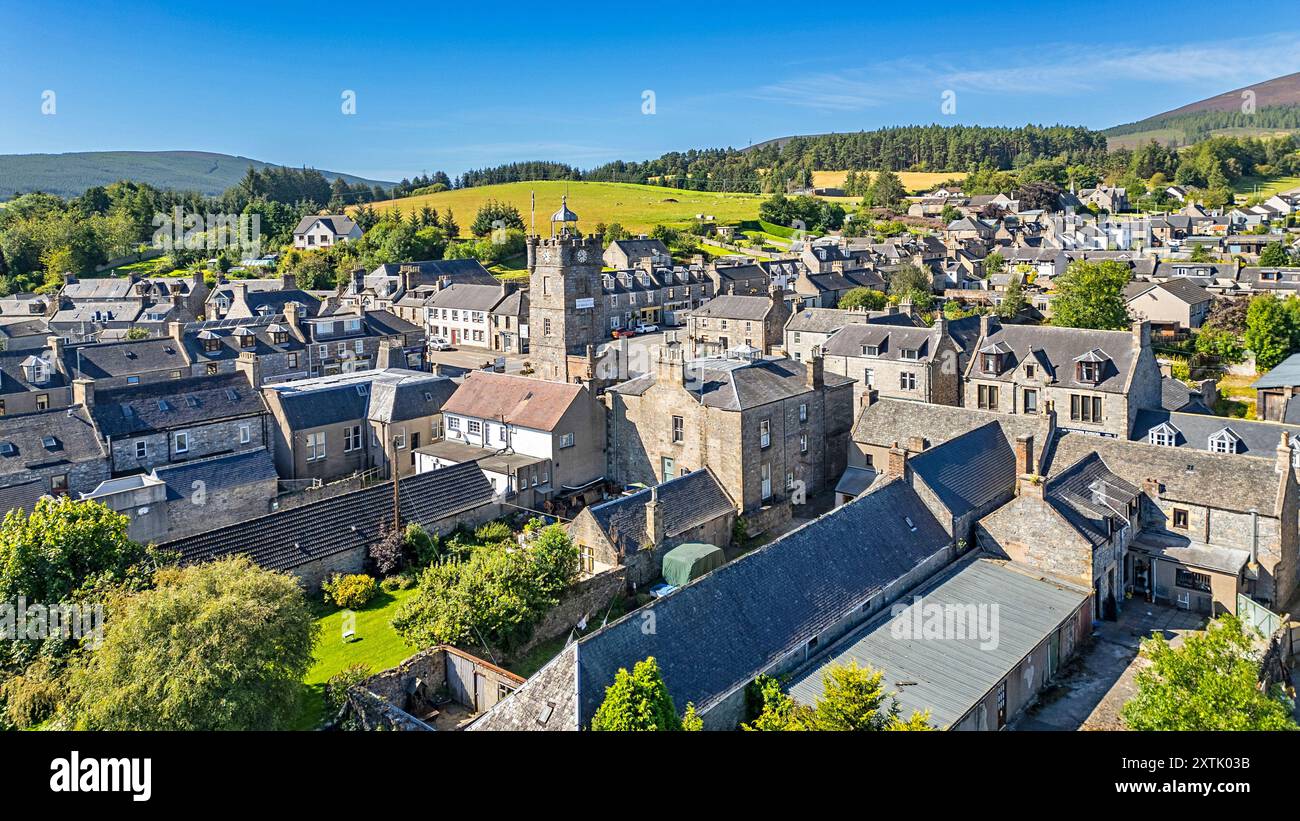 Dufftown Moray Scotland houses and the prominent Clock Tower at the ...