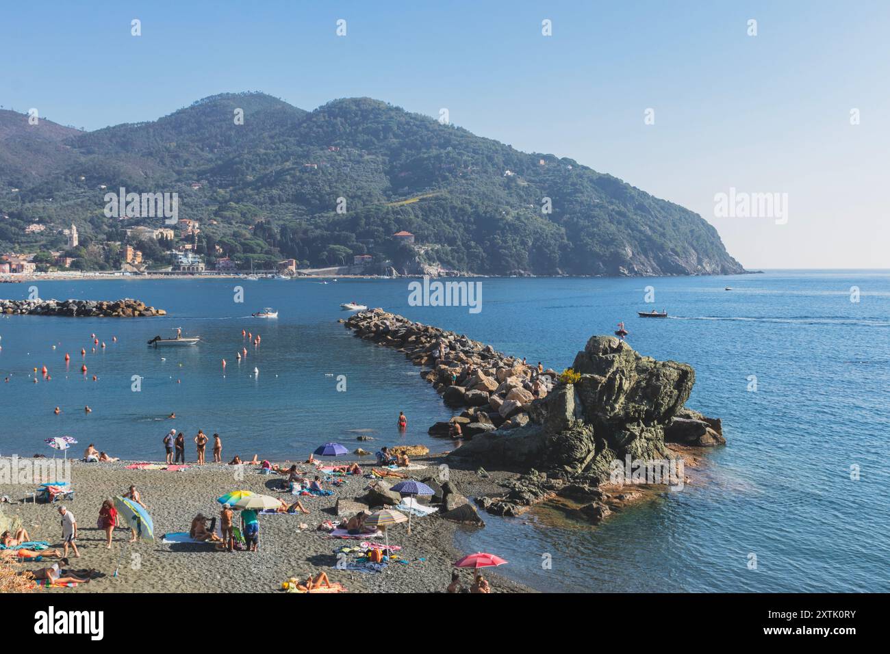 Levanto, Italy - 08.14.2024: People sunbathing in Levanto Stock Photo ...