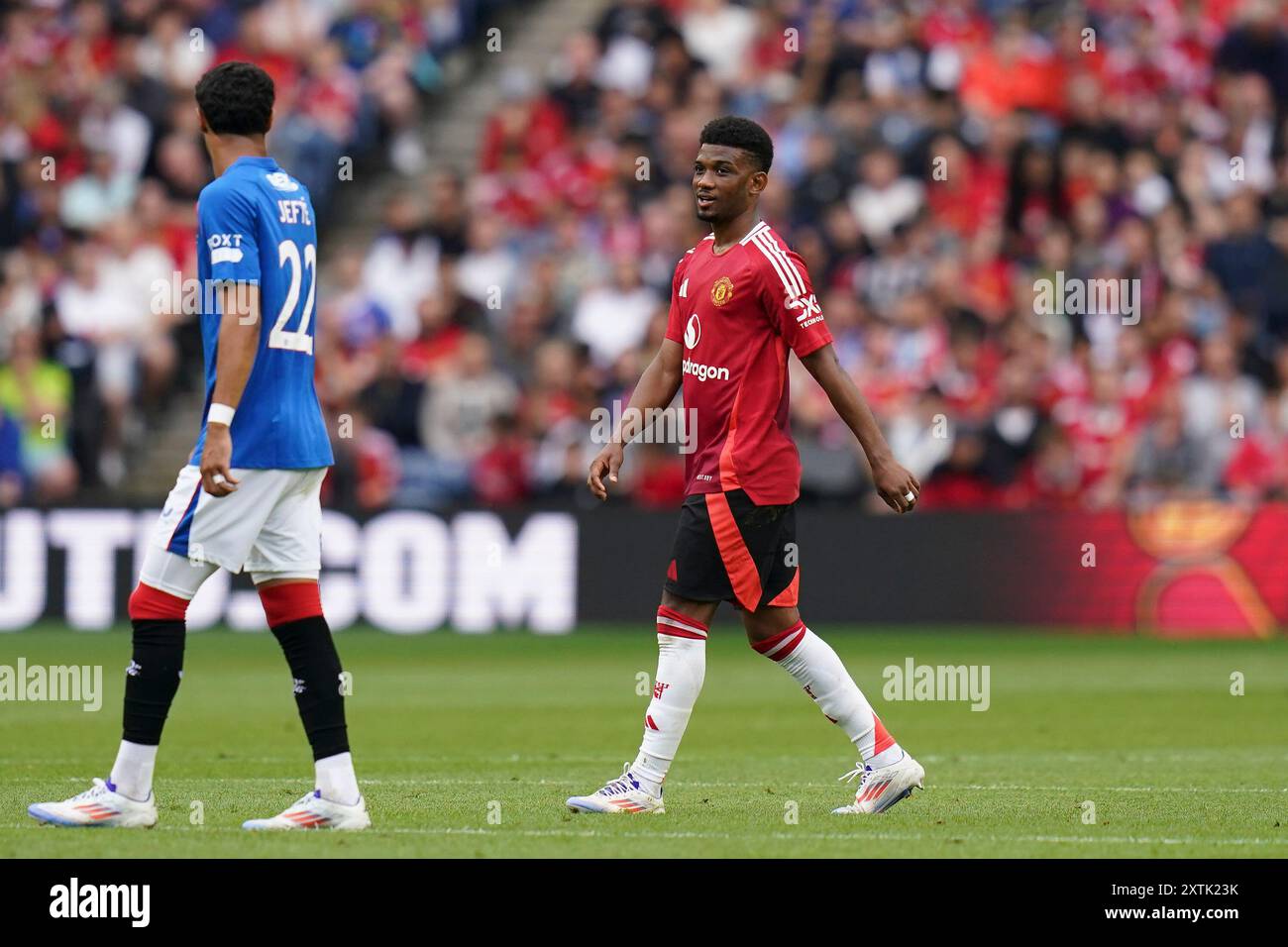 Manchester United midfielder Amad Diallo during the Glasgow Rangers FC ...