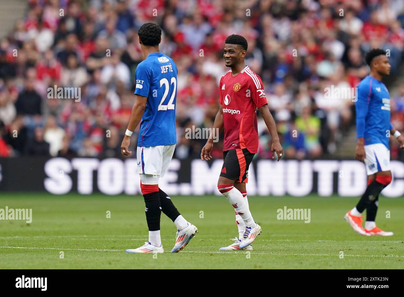Manchester United midfielder Amad Diallo during the Glasgow Rangers FC ...