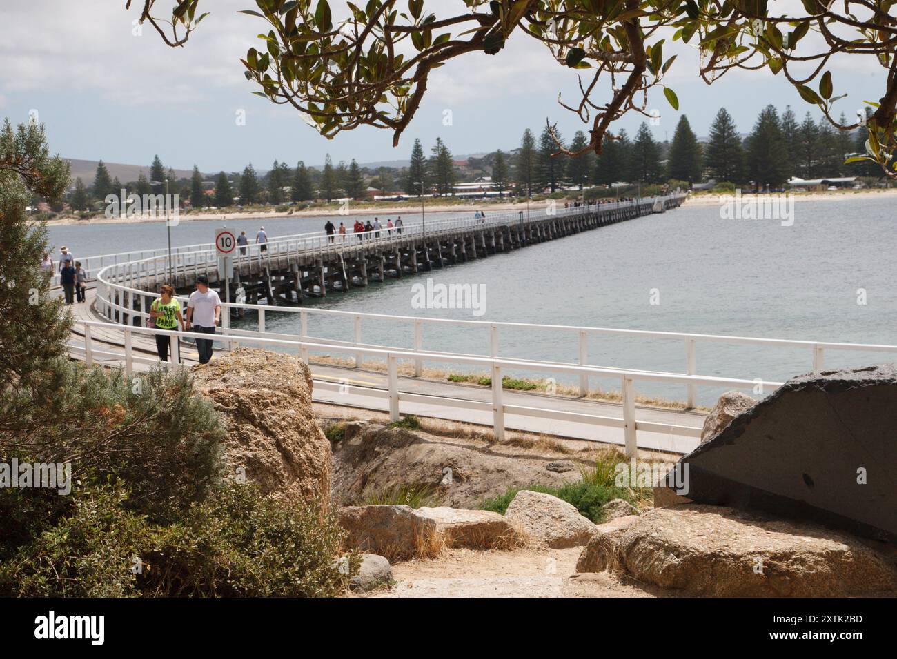 The causeway to Victor Harbour from Granite Island South Australia ...