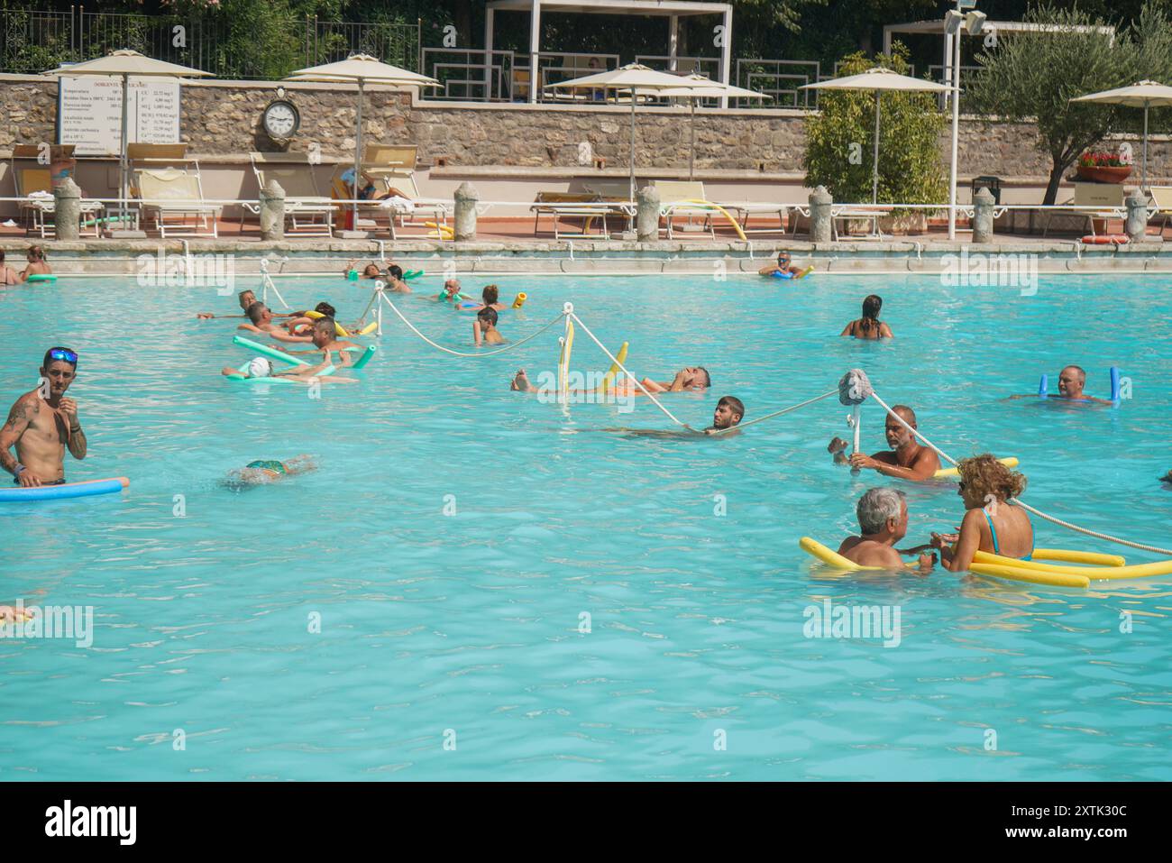 Viterbo, Italy. 15 August 2024. People cooling at the Thermal baths in ...