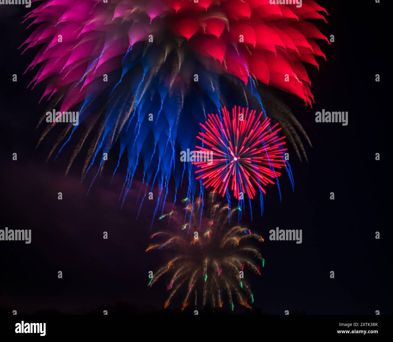 The Colorful fireworks display lighting up the night sky with vibrant ...