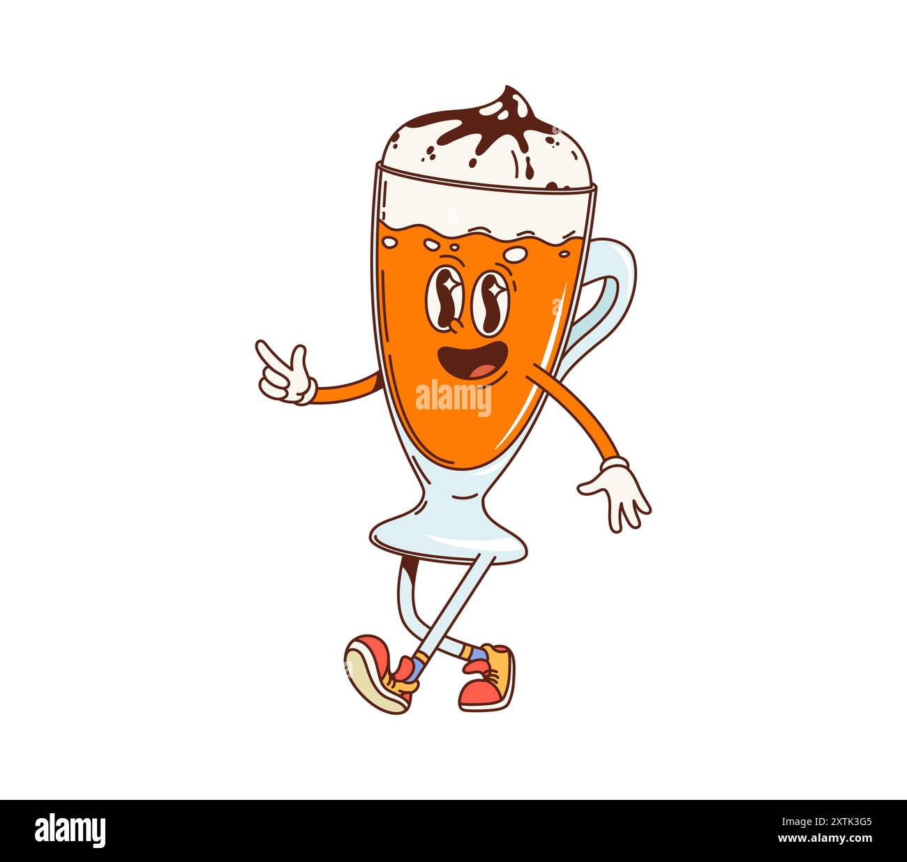 Retro groovy orange creamsicle dessert character. Isolated cartoon ...