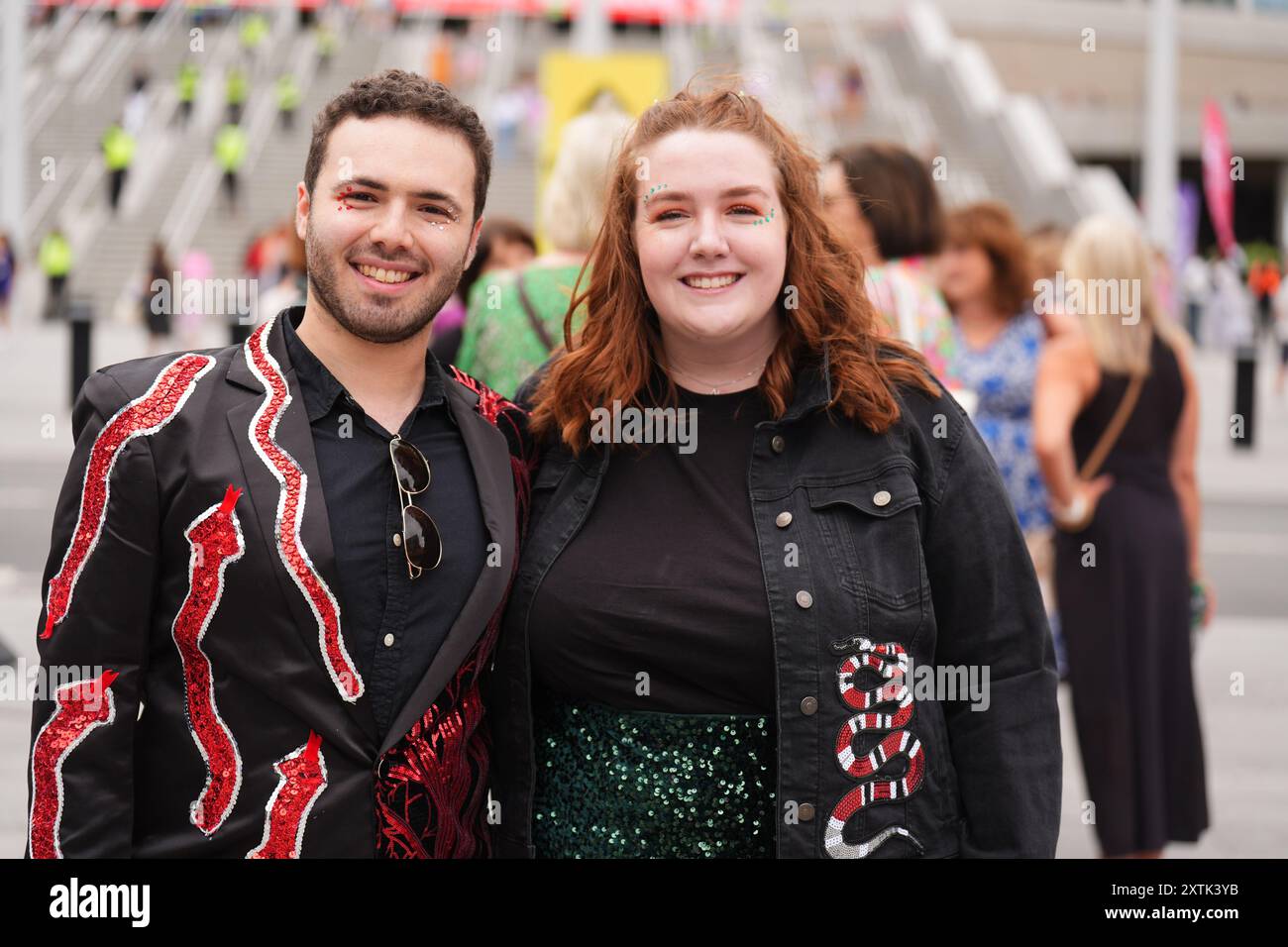 (left to right) Danny Gold, 25, and Natalie Duffus, 25, pose for a ...