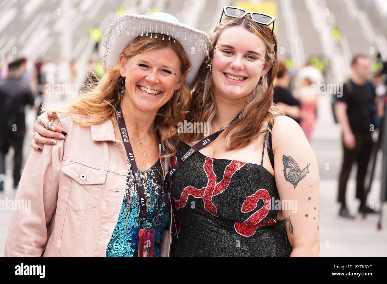(left to right) Sarah Brooks, 52, and daughter Chloe Brooks, 21, pose for a photo outside ...