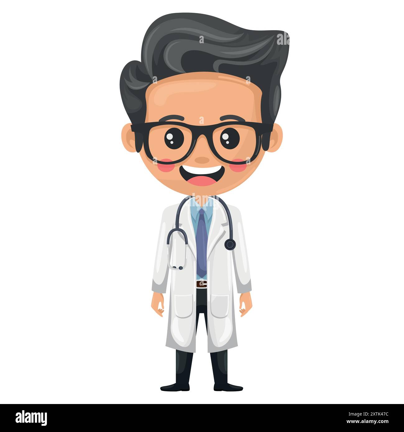 Doctor character cartoon with a stethoscope. Health and medicine ...