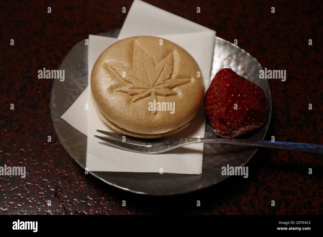 Maple leaf shaped monaka (Japanese dessert) in Hiroshima, Japan Stock ...