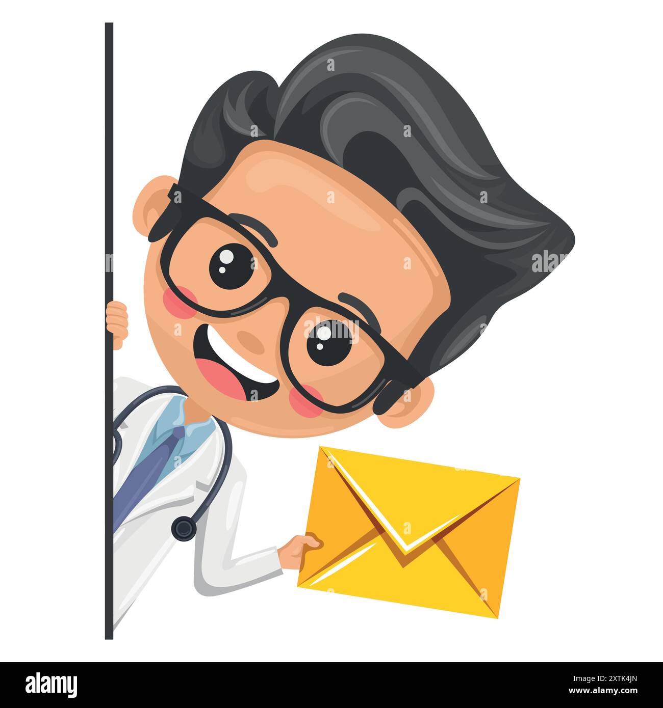 Doctor behind the patient Stock Vector Images - Alamy