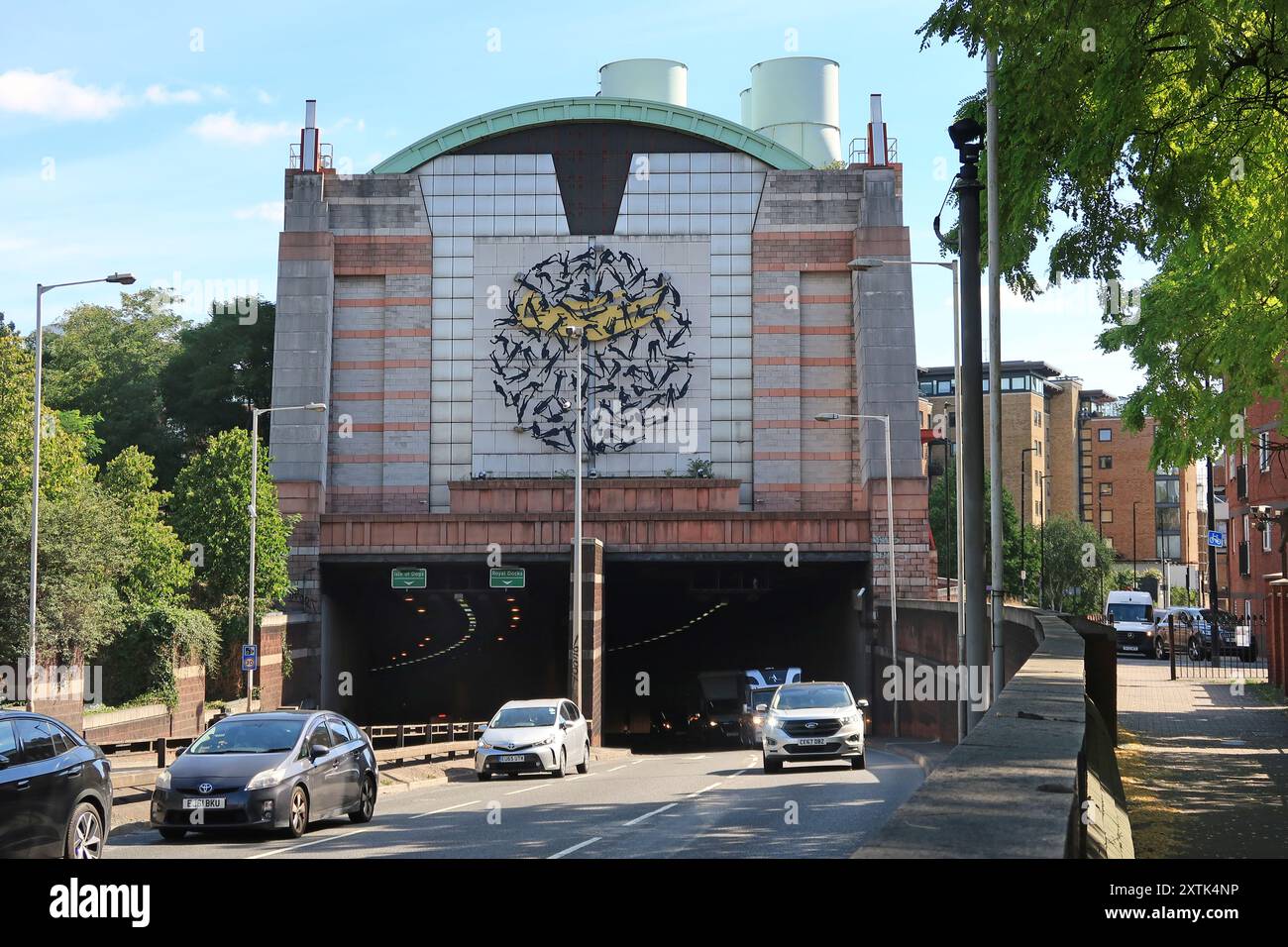 Western entrance to the Limehouse Link tunnel in east London, UK. Links ...