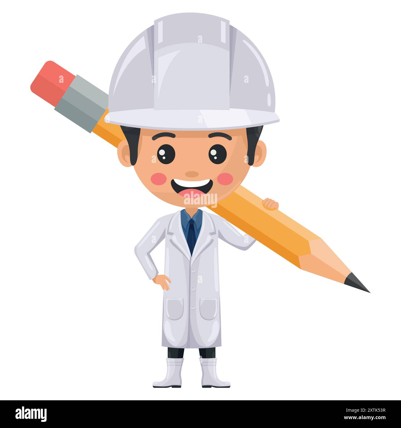 Quality control supervisor carrying a pencil symbolizing the importance ...