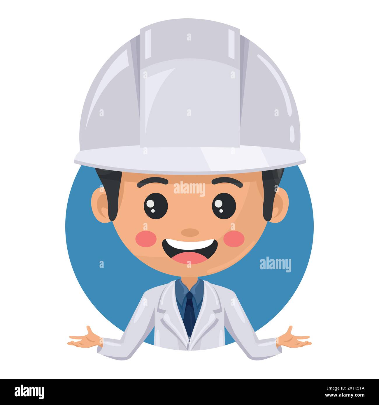 Quality control supervisor in food production line with open hands ...