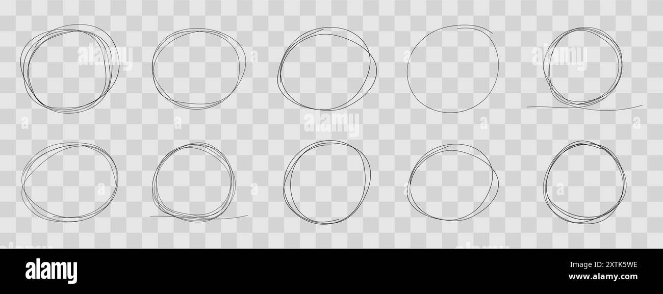 Highlight circle frame cadre, circle doodle scribble round circles for ...