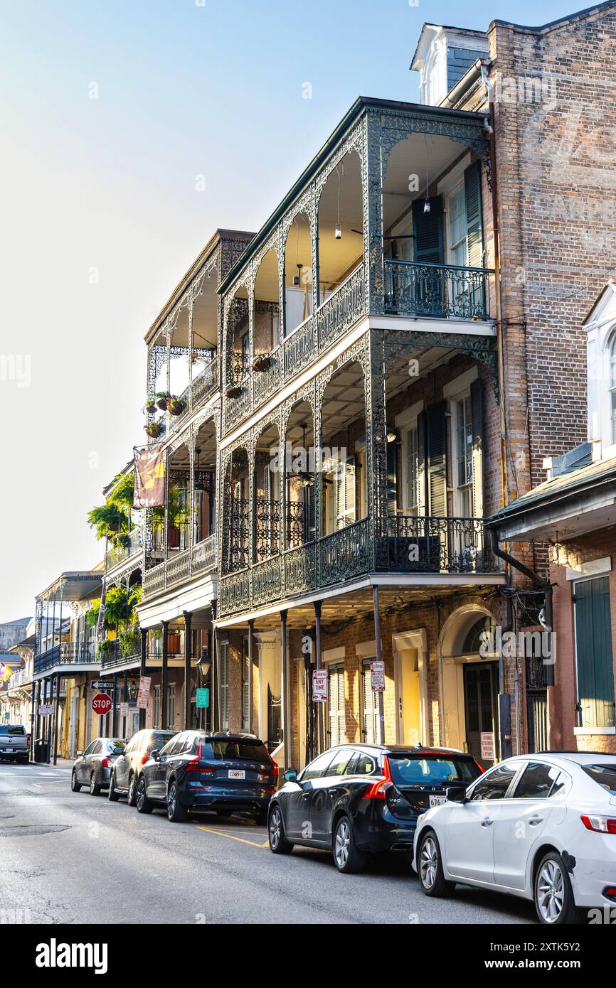 Creole townhouse with iron balconies in the French Quarter, New Orleans ...