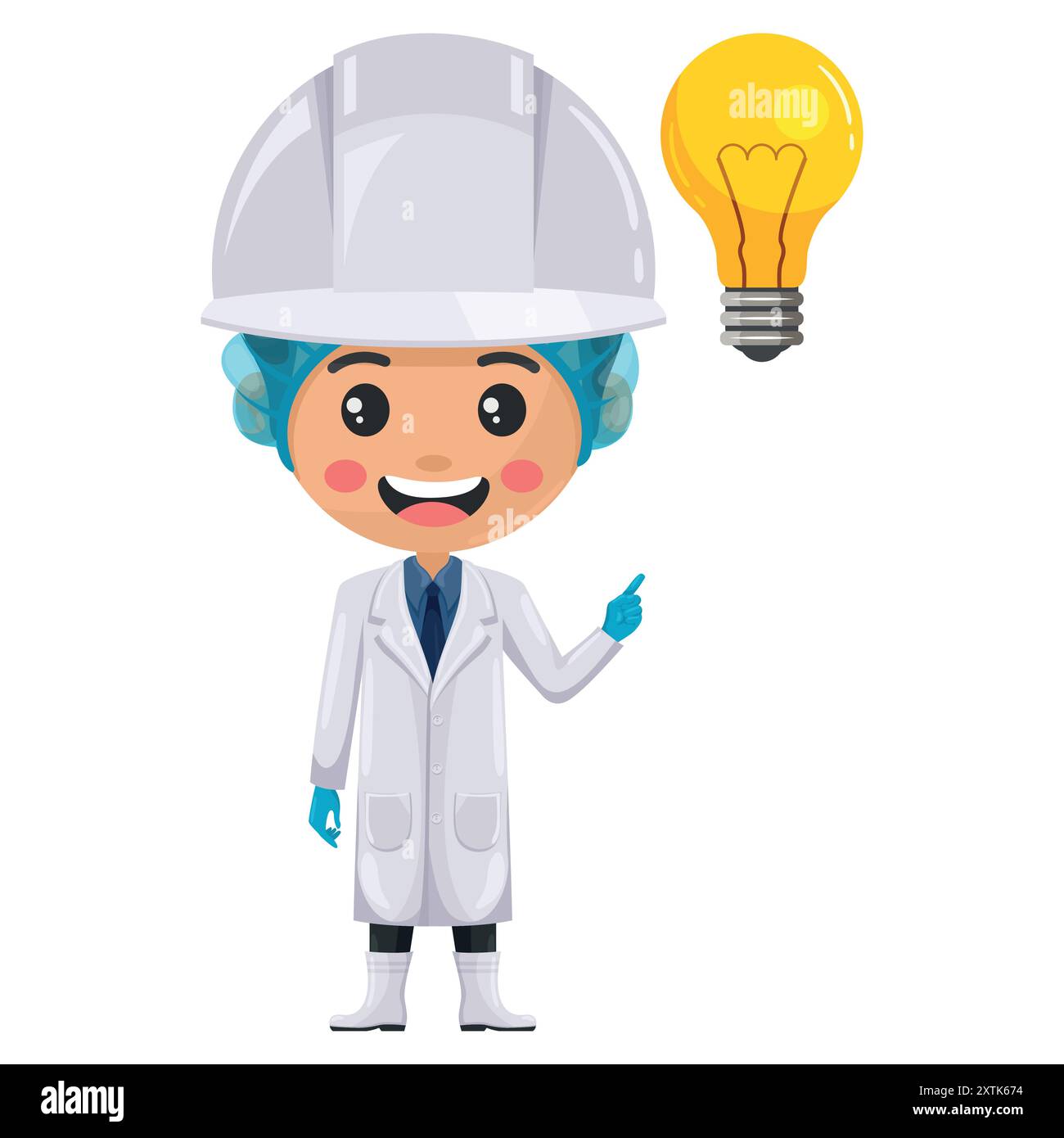 Quality control supervisor with a light bulb. Food industry engineer ...