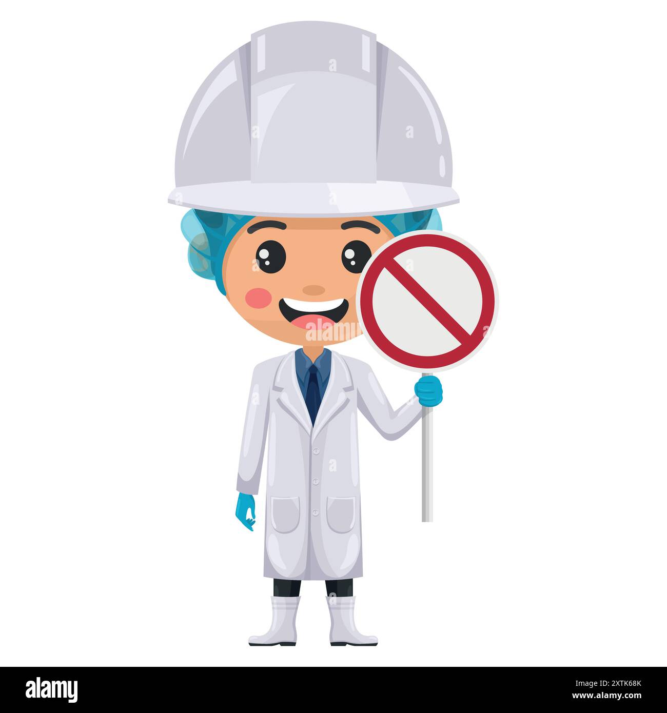 Quality control supervisor in food production line holding a forbidden ...