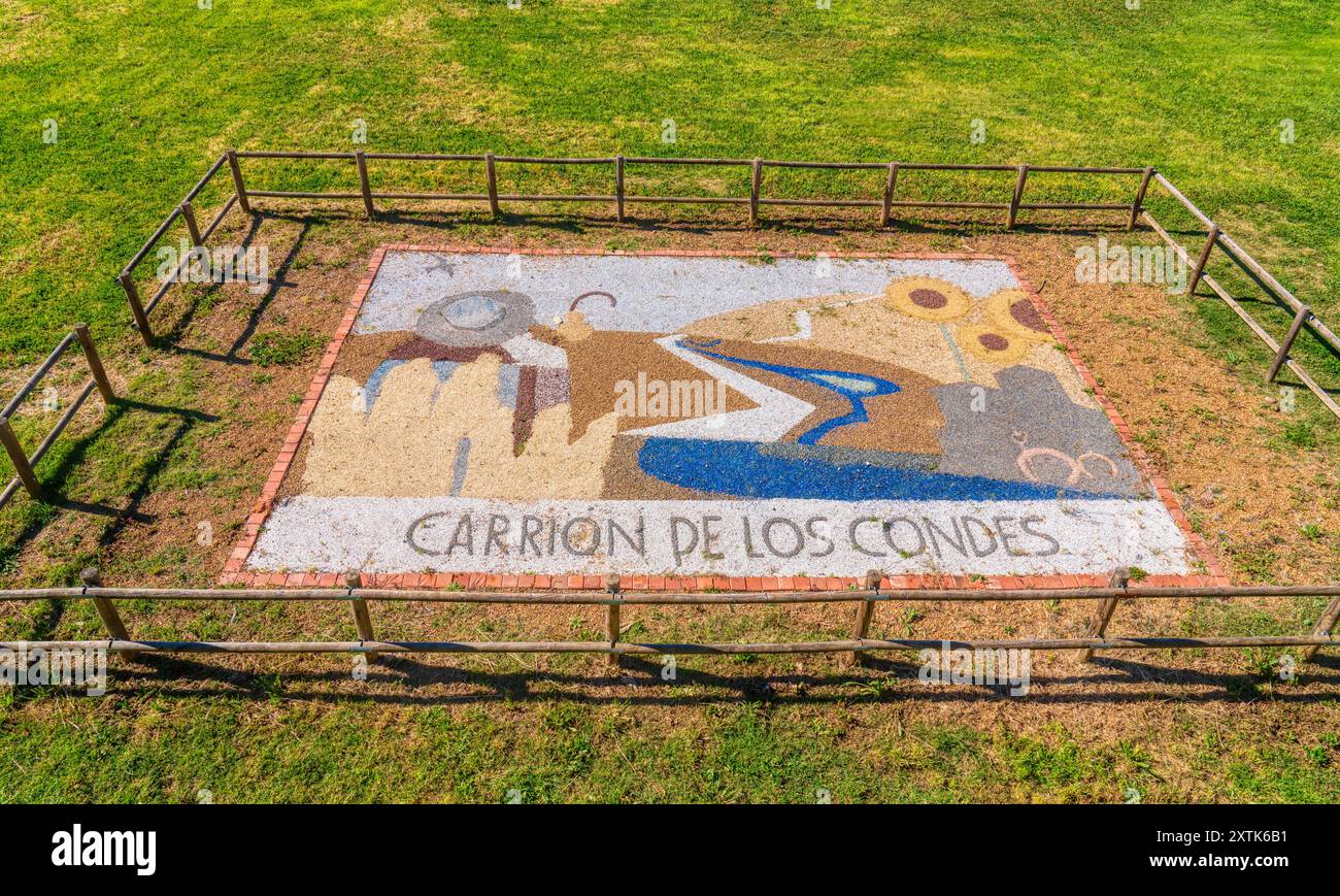 Carrion de los Condes town sign in letters Palencia province Castile ...