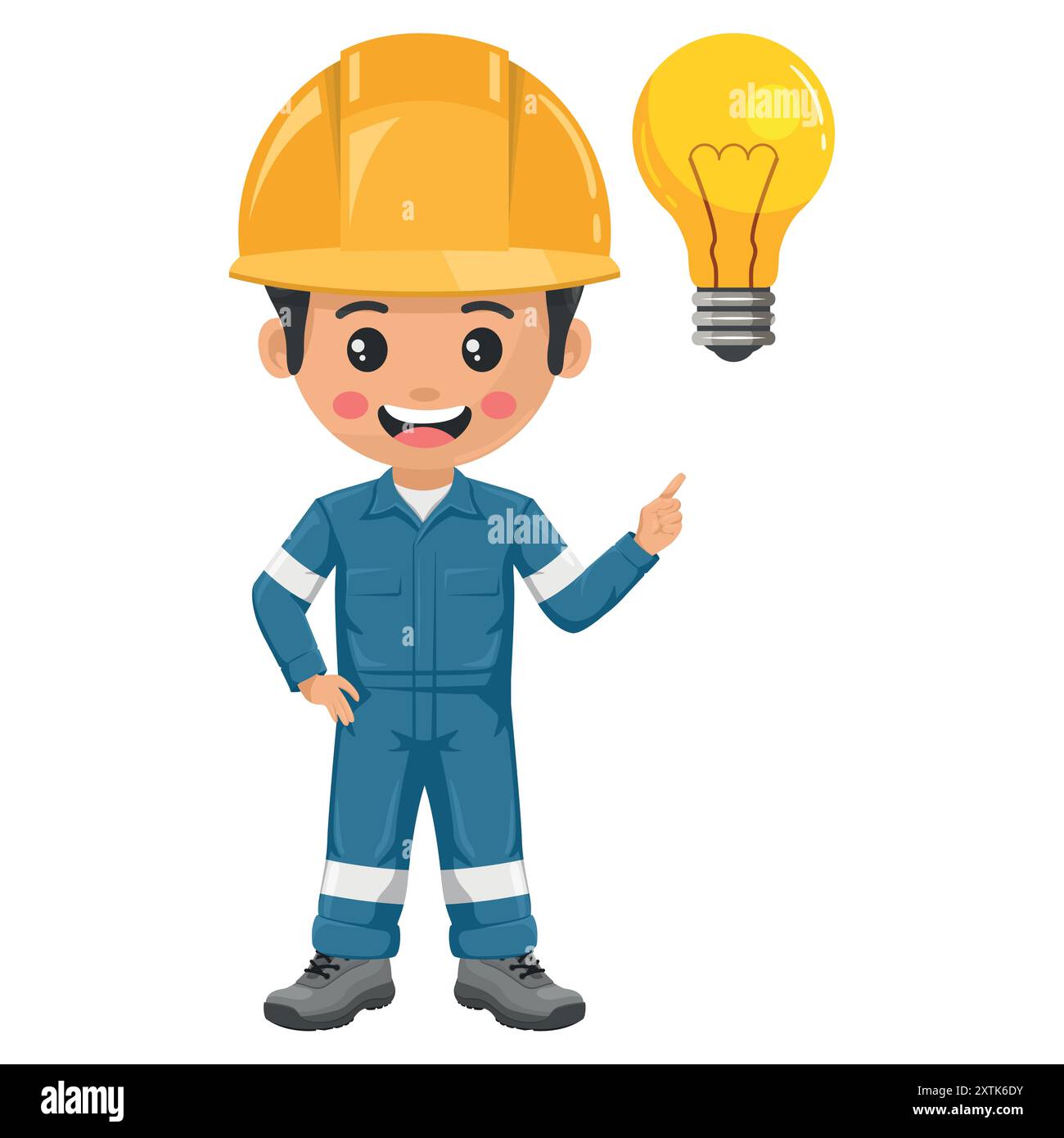 Industrial mechanic worker with a light bulb. Creative concept for the ...