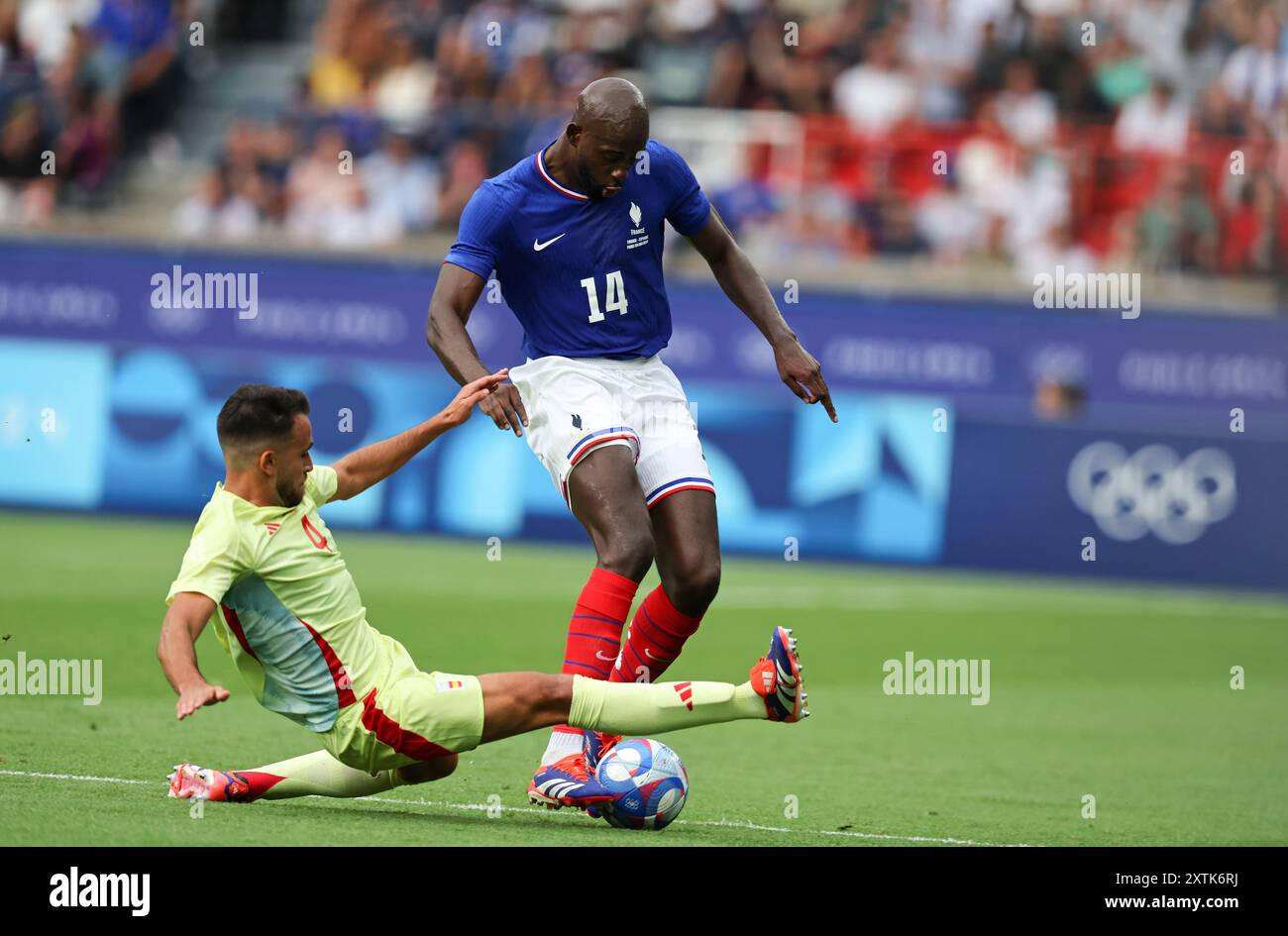 PARIS, FRANCE - AUGUST 09: Jean Philippe Mateta of Team France vies ...