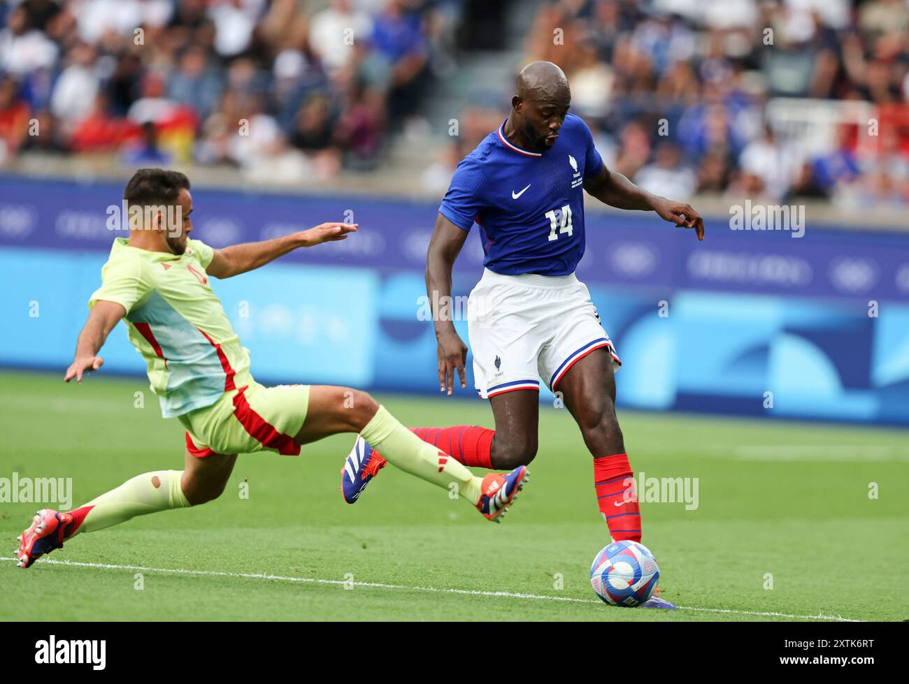 PARIS, FRANCE - AUGUST 09: Jean Philippe Mateta of Team France vies ...