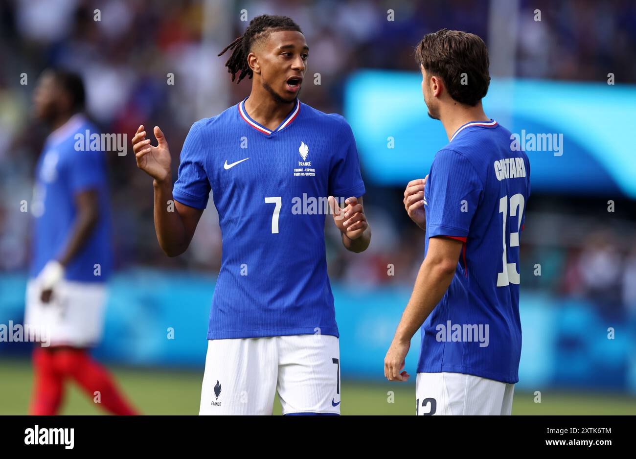 PARIS, FRANCE - AUGUST 09: Michael Olise of Team France with Joris ...