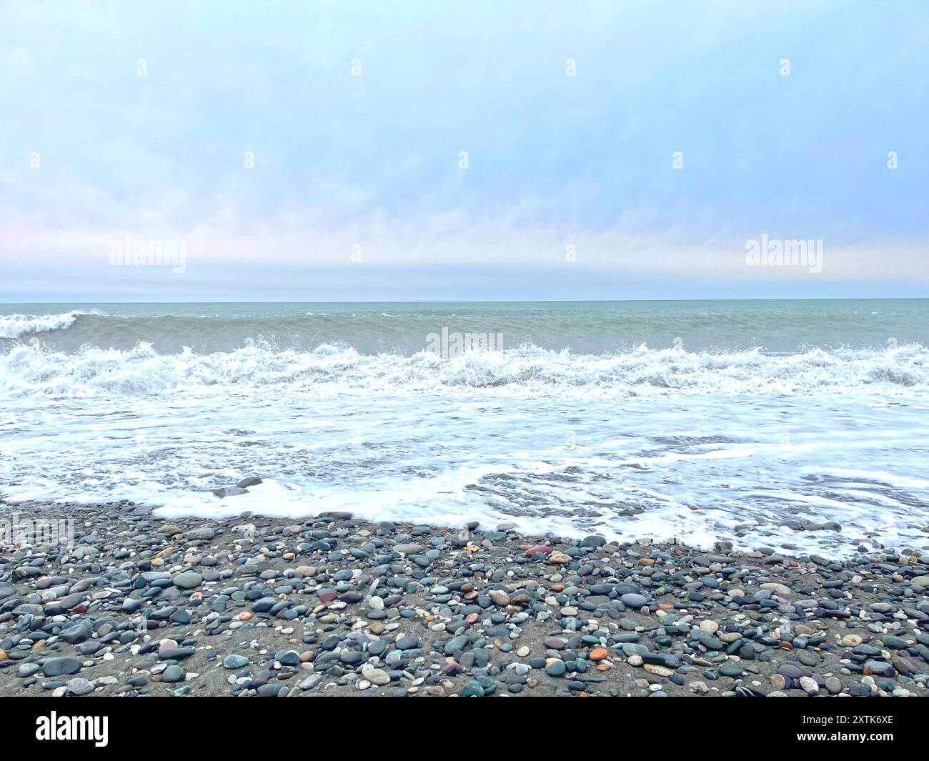 Cold ocean background under cloudy sky, weather shore Stock Photo - Alamy