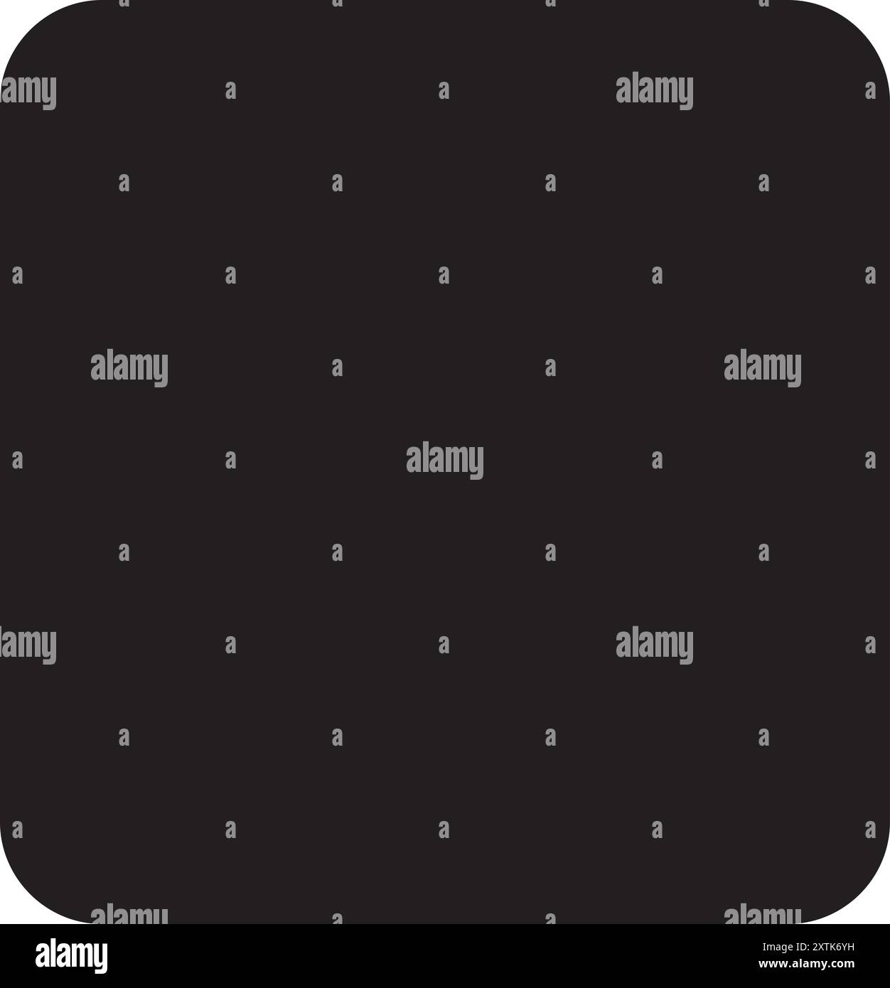 Square vector with rounded edges shape, isolated black color object ...