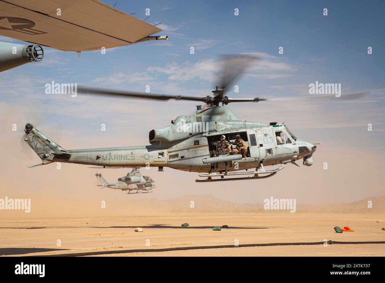 A U.S. Marine Corps UH-1Y Venom assigned to Marine Light Helicopter ...
