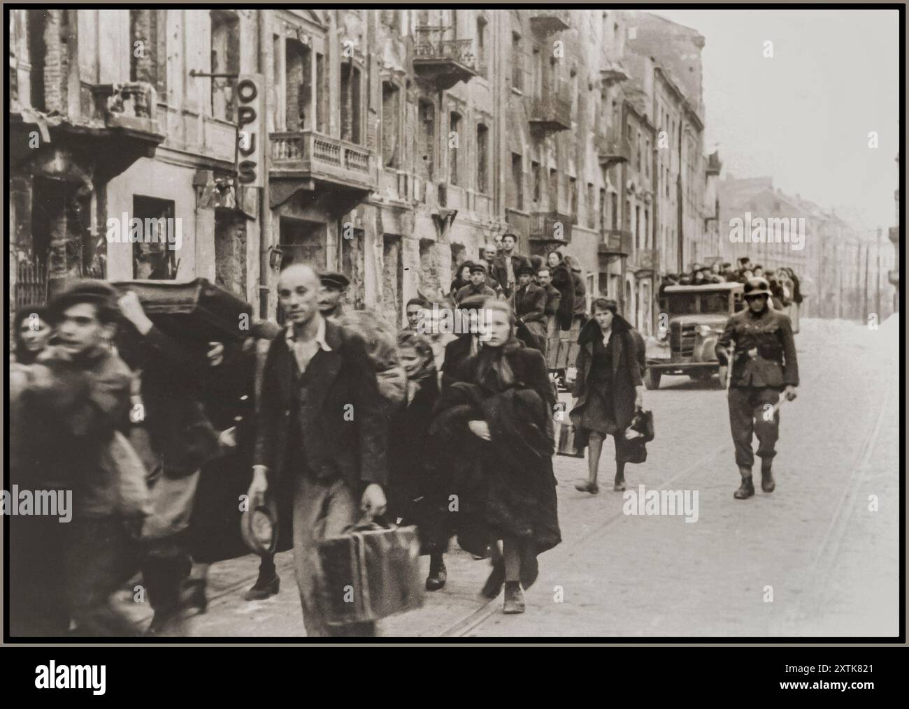 WARSAW GHETTO UPRISING WW2 Jews captured by the Waffen SS during the ...